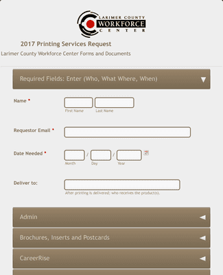 Printing Services Request Form Template | Jotform