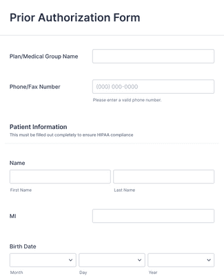 Prior Authorization Form Template | Jotform