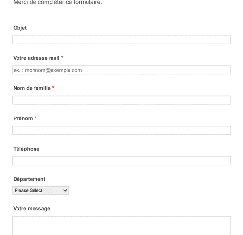 Beautifully Simple French Contact Modèle du formulaire | Jotform