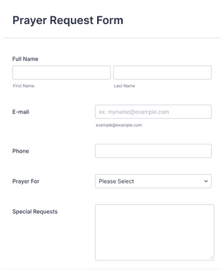Private Prayer Request Form Template | Jotform