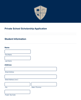 Private School Scholarship Application Form Template | Jotform