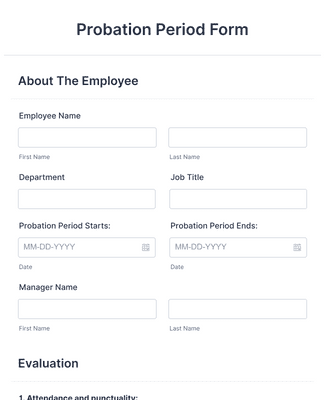Probation Period Form Template | Jotform