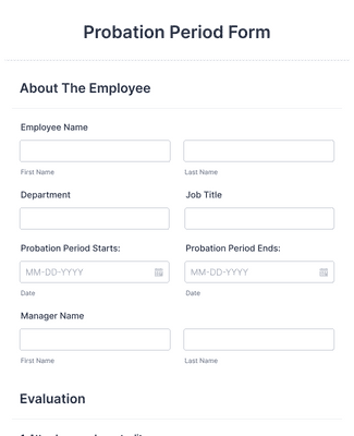 Probation Period Form Template | Jotform