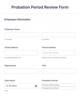 Probation Period Review Form Template | Jotform