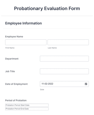 Probationary Evaluation Form Template | Jotform