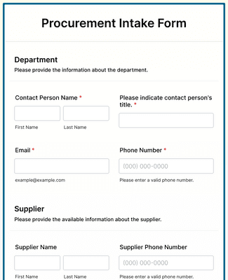 Procurement Intake Form Template | Jotform
