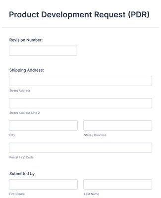 Product Development Request (PDR) Form Template | Jotform