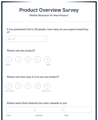 Product Overview Survey Form Template | Jotform