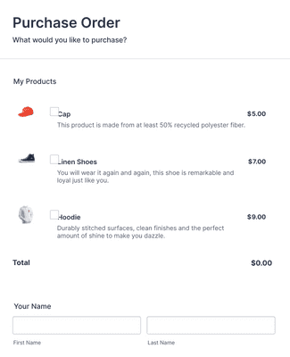 Product Purchase Order Form Template | Jotform