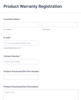 Product Warranty Registration Form Template | Jotform