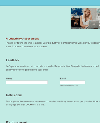 Productivity Assessment Form Template | Jotform
