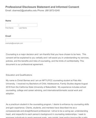 Professional Disclosure Statement and Informed Consent Form Template ...