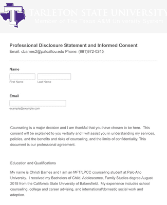 Professional Disclosure Statement and Informed Consent Form Template ...