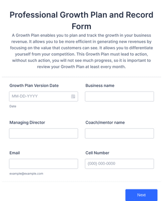 Professional Growth Plan and Record Form Template | Jotform
