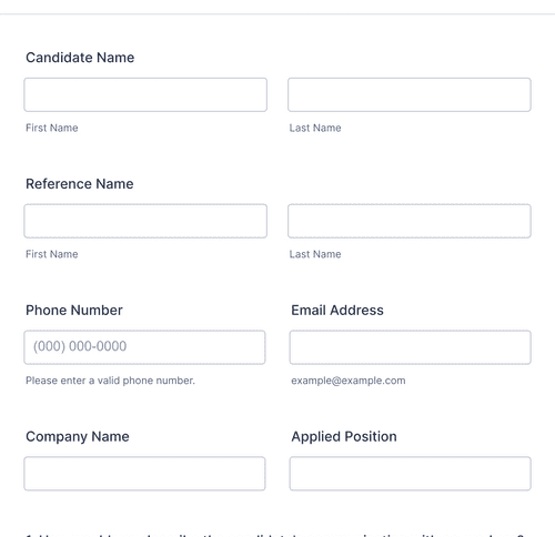 Professional Reference Form Template | Jotform