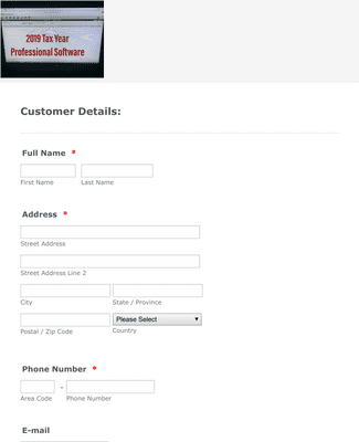 Professional Tax Software Registration Form Template | Jotform