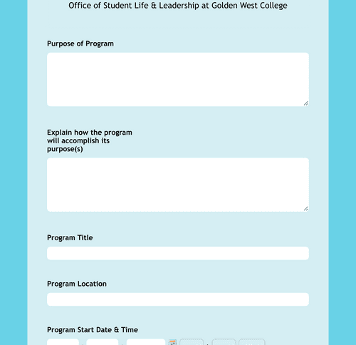 Program Proposal Form Template | Jotform