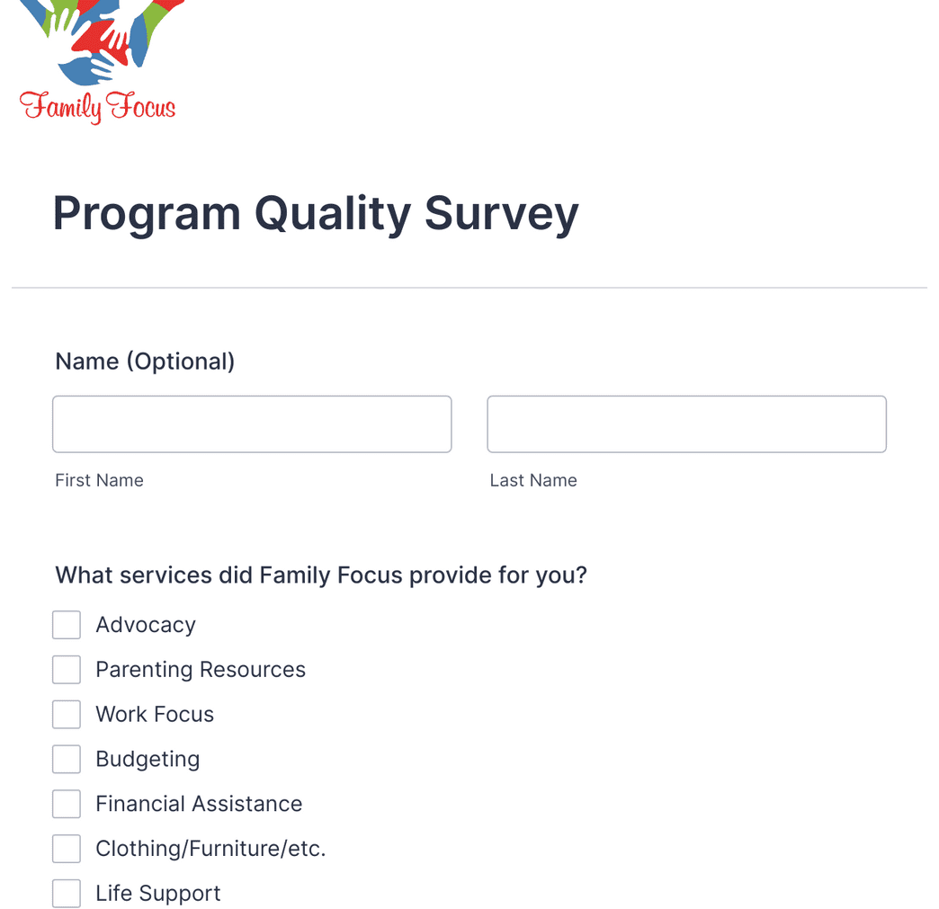 Program Quality Survey Form Template | Jotform
