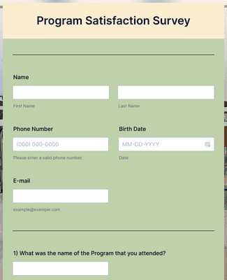 Program Satisfaction Survey Form Template | Jotform