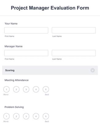 Project Manager Evaluation Form Template | Jotform