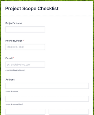 Project Scope Checklist Form Template | Jotform