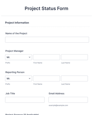 Project Status Form Template | Jotform