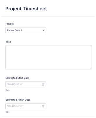 Project Timesheet Form Template | Jotform