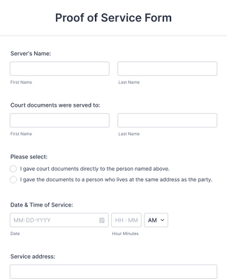Proof of Service Form Template | Jotform