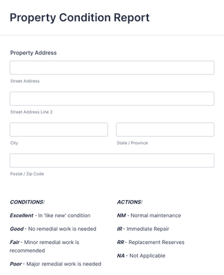 Property Condition Report Form Template | Jotform