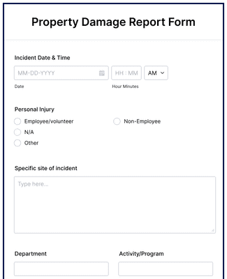 Property Damage Report Form Template | Jotform