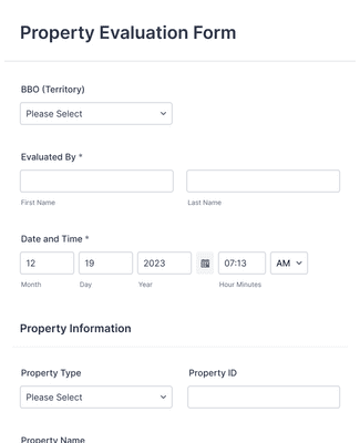Property Evaluation Form Template | Jotform