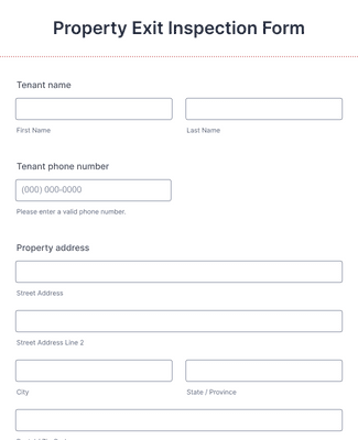 Property Exit Inspection Form Template | Jotform