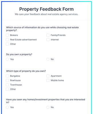 Property Feedback Form Template | Jotform