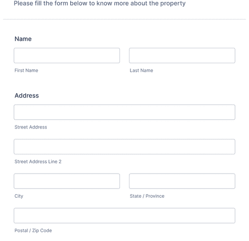 Property Inquiry Form Template | Jotform