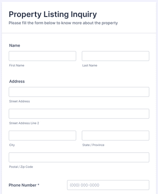 Property Inquiry Form Template | Jotform