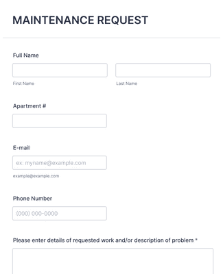 Property Maintenance Request Form Template | Jotform