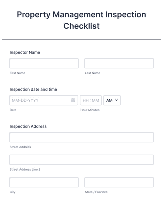 Property Management Inspection Checklist Form Template | Jotform