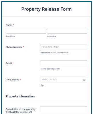 Property Release Form Template | Jotform