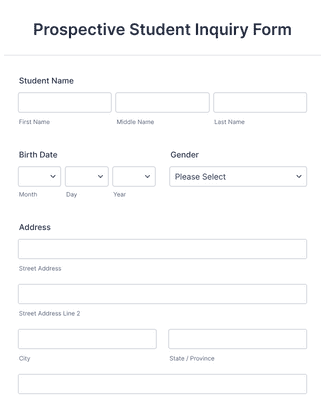 Prospective Student Inquiry Form Template | Jotform