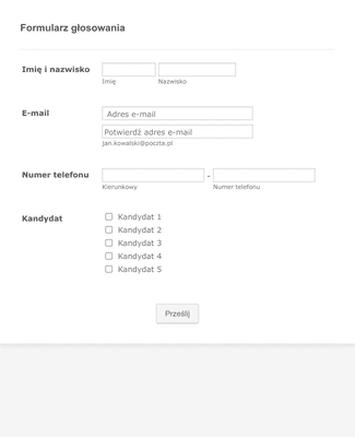 Prosty Formularz Głosowania Szablon Formularza | Jotform