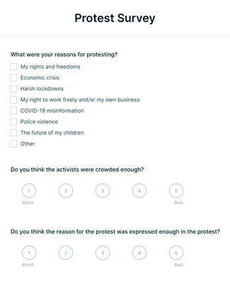 Protest Survey Form Template | Jotform