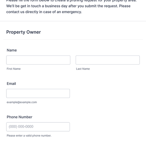 Pruning Request Form Template | Jotform
