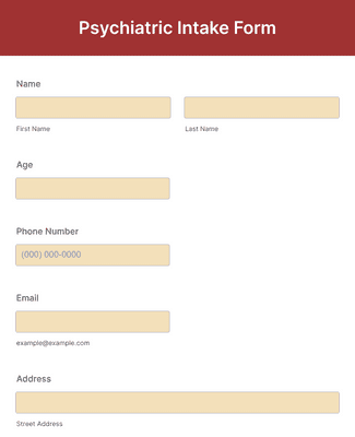 Psychiatric Intake Form Template | Jotform