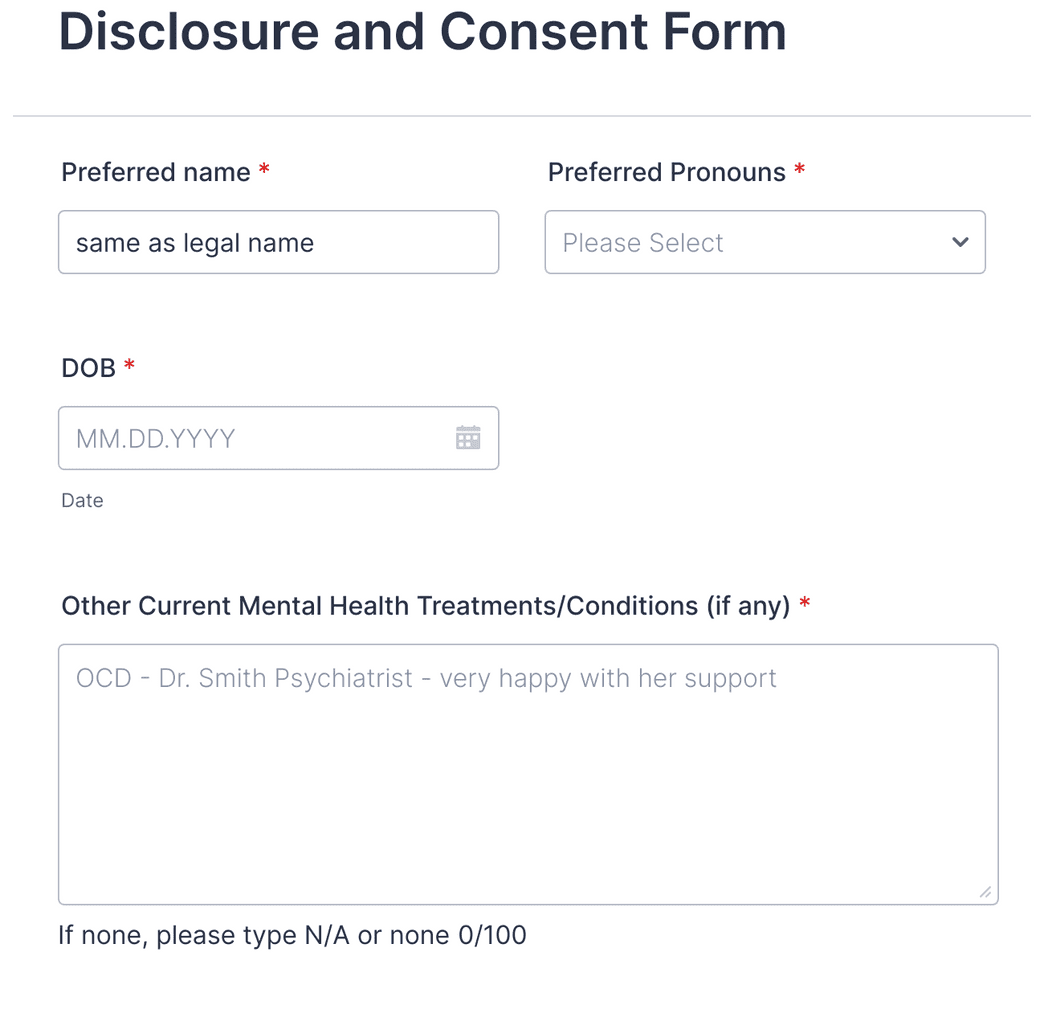 Psychoeducational Group Disclosure and Consent Form Template | Jotform