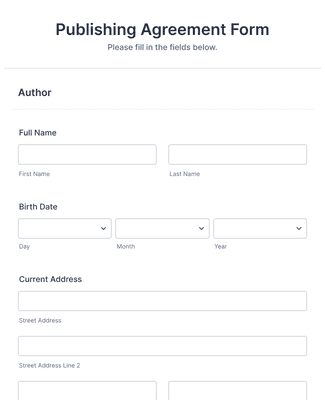 Publishing Agreement Form Template | Jotform