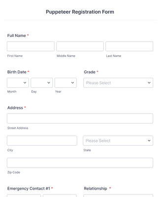 Puppeteer Registration Form Template | Jotform