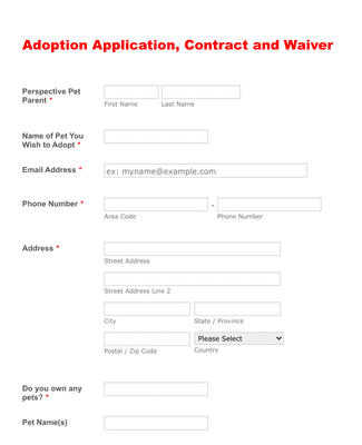 Puppy Adoption Form Template | Jotform