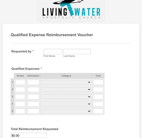 Qualified Expense Reimbursement Voucher Form Template | Jotform