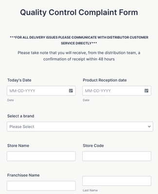 Quality Control Complaint Form Template | Jotform