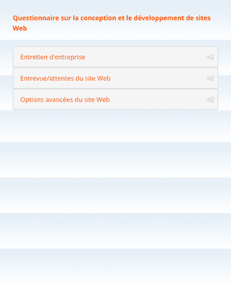 Questionnaire sur la conception et le développement de sites Web Modèle ...